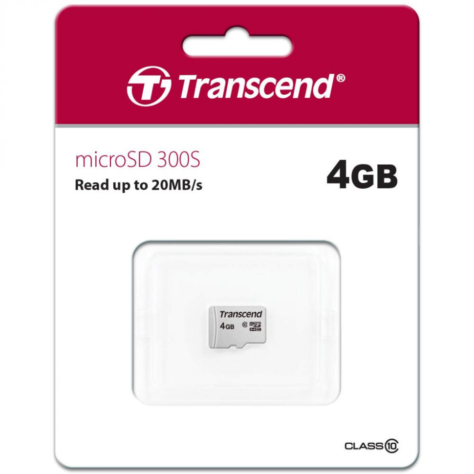 Флеш карта microSD 4GB Transcend microSDHC Class 10, (без адаптера), TLC