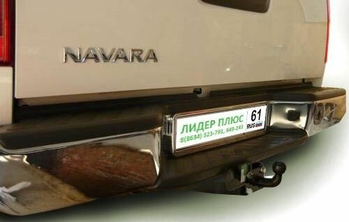 Фаркоп Лидер-Плюс для NISSAN NAVARA Double Cab (D40) (со ступенькой) 2005- с электрикой и сертифкатом в комплекте арт.(N107-FC)