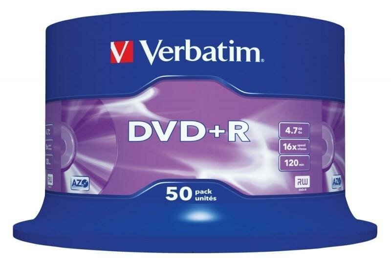 Диск DVD+R Verbatim 4.7Gb 16x Cake Box