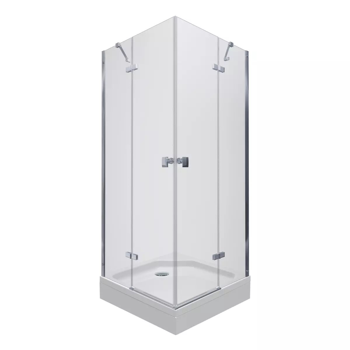 Душевой уголок Triton Дельта-Хром 90x90, квадратная, с низким поддоном, цвет профиля хром, стекло прозрачное