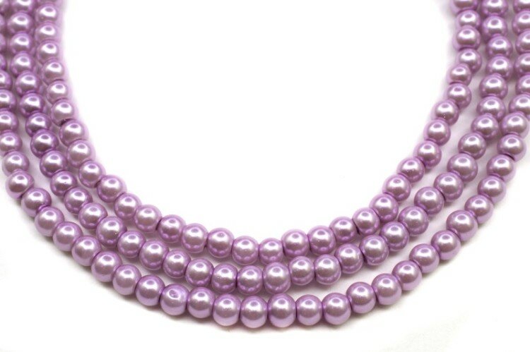 Жемчуг искусственный 4мм, отверстие 0,5мм, цвет пыльная роза, 512-028, 1 нить (около 39см, около 100шт)