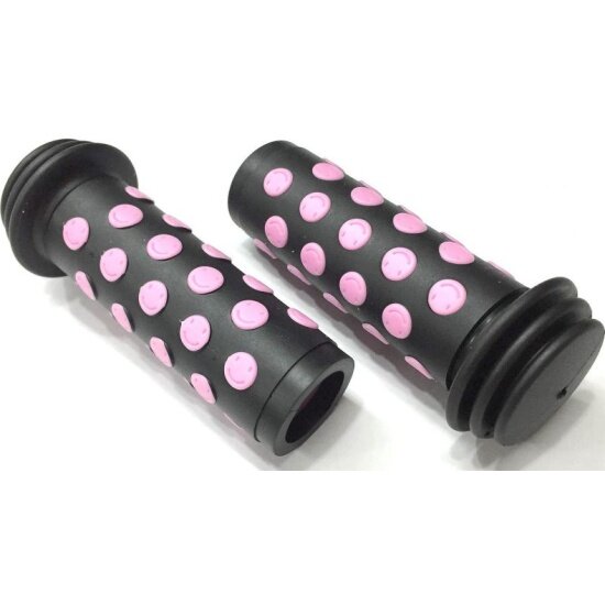 Грипсы Author 8-33455021 на руль детские AGR Junior R20 102мм резин. с торц. защитой черно-розовые