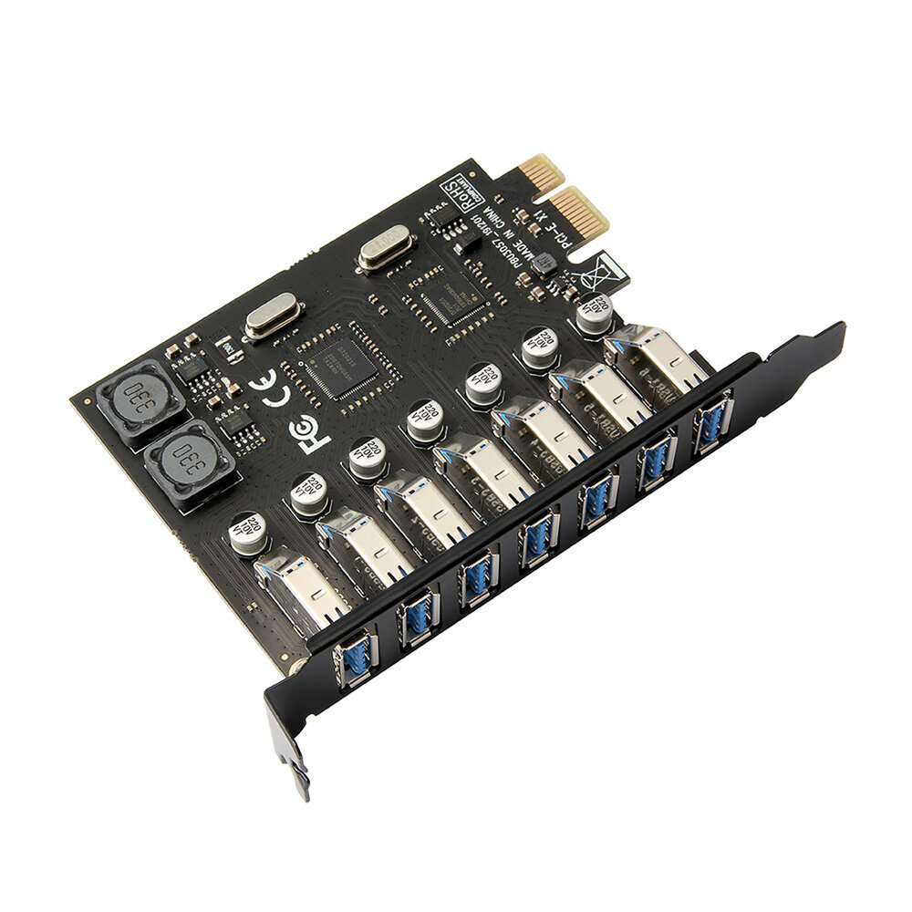 Карта расширения PCI-E PCI-E от 1X до 7 USB3.0 карта адаптера высокоскоростная