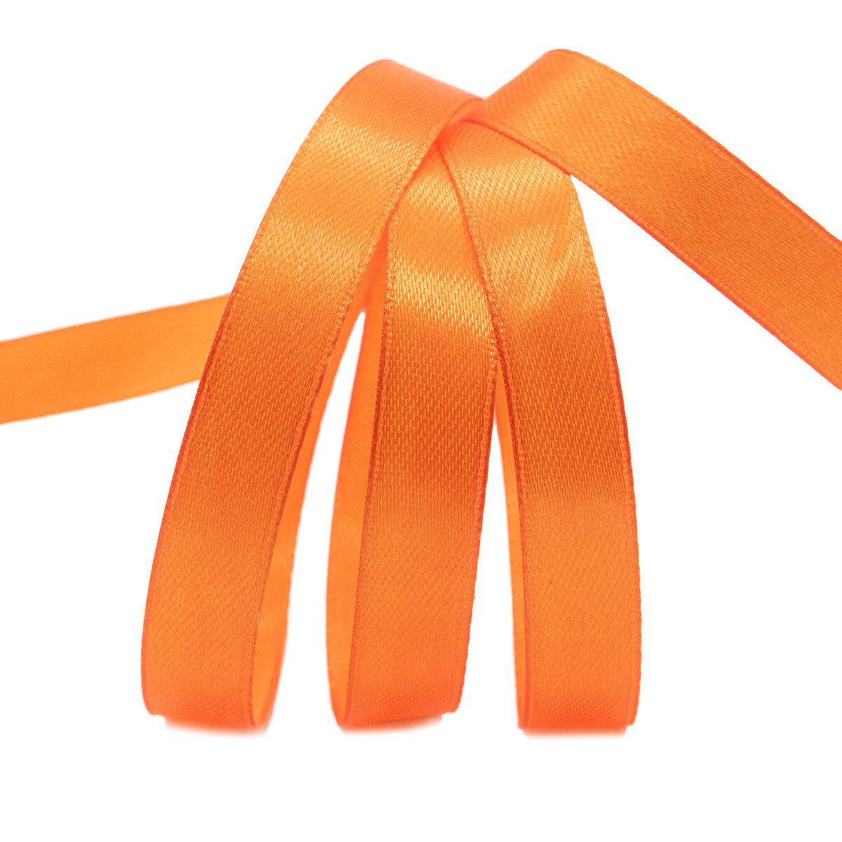 Лента атласная декоративная Айрис, 1,2см*22,86м, полиэстер (044 оранжевый)
