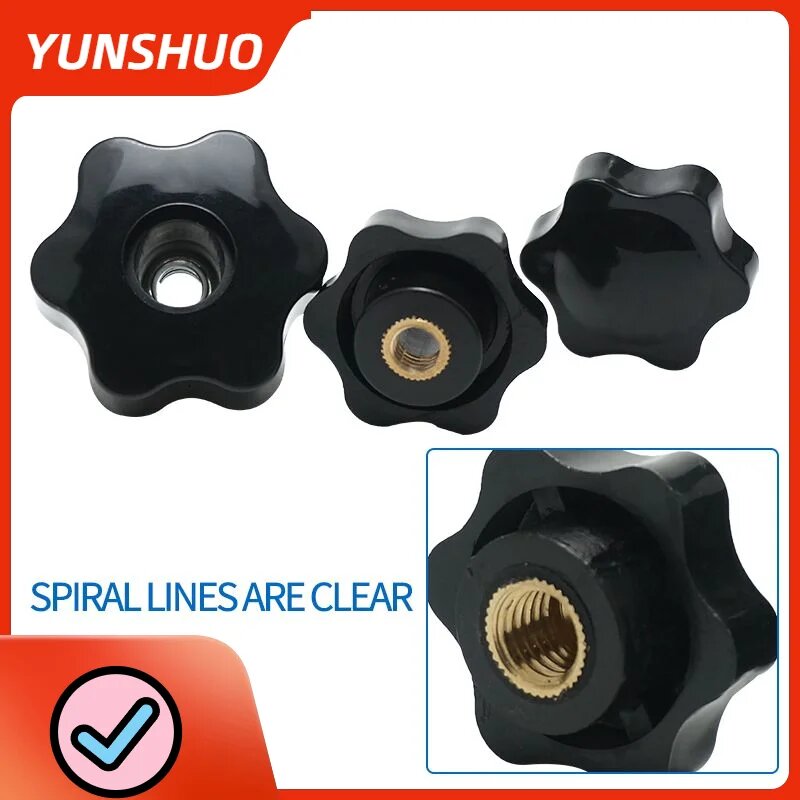 10/5 шт. M5 M6 M8 M10 сливовые гайки с затяжкой вручную, резьба ручки, звездочка, механические черные гайки с накатанной головкой, зажимная ручка, ручные гайки