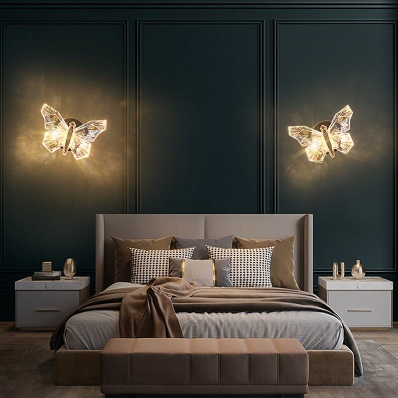 Светильник настенный светодиодный cовременное минималистское освещение домашнего декора бабочки