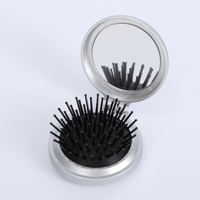 MOONBIFFY Складная массажная расческа с зеркалом silver no bows