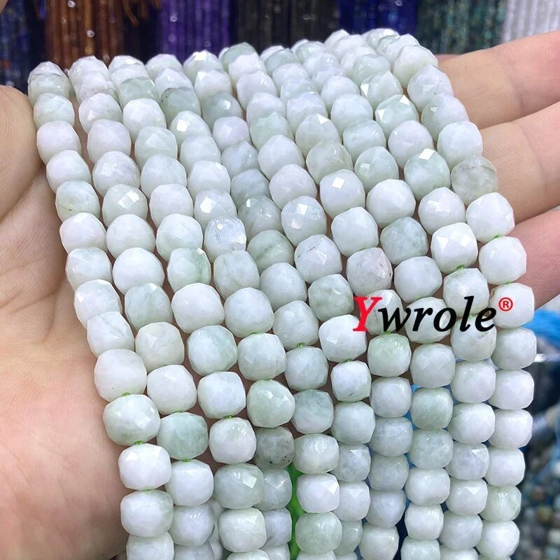 Лавандовые халцедоновые бусины YWROLE 7-8 мм Белый, 7-8mm 22-23pcs, jadeite colors