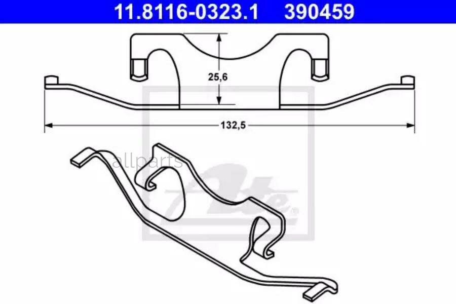 ATE 11.8116-0323.1 Пружина тормозного суппорта MERCEDES-BENZ - CLS (C219) - CLS 350 (219.356) MERCEDES-BENZ - E-CLASS (W211) - E 200 Kompressor (2-
