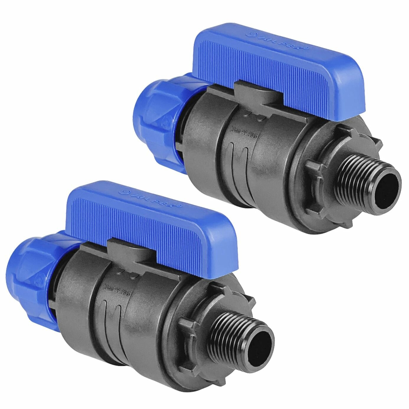 Кран шаровый ПНД 32 - 1" цанга / наружная резьба (Набор - 2 штуки)