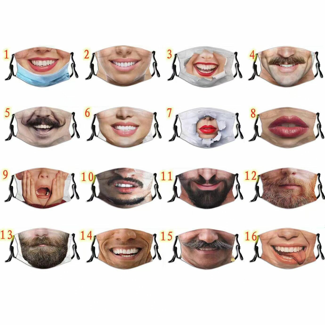3D реалистичная маска для лица с забавными принтами, многоразовая защитная маска для взрослых, креативный аксессуар для вечеринок и розыгрышей, 1 шт