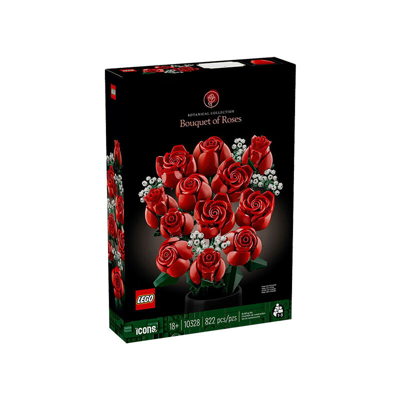 LEGO Building Blocks Set 10328, Rose Bouquet Eternal Flower, Toy for Boys And Girls, Women's Day Gift