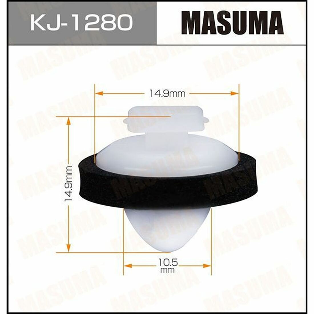 Клипса автомобильная (автокрепеж) для японских автомобилей Masuma KJ-1280 50шт.