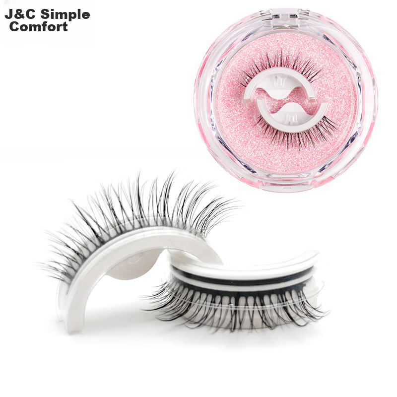 Jianying Shu W08 Japanese Style Natural False Eyelashes, Reusable One-piece Super Sticky Eyelashes for Natural Makeup