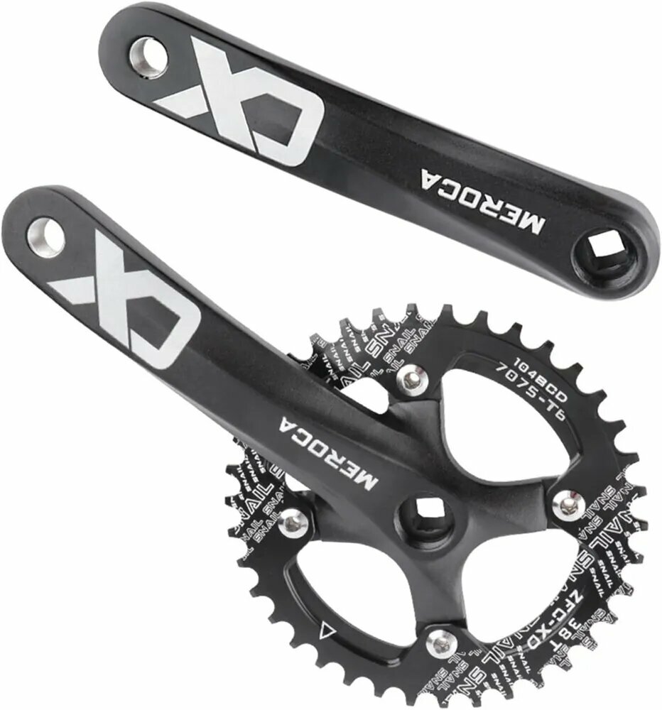 Шатуны для BMX, алюминиевый сплав, 170мм, 38Т, односкоростные, комплект