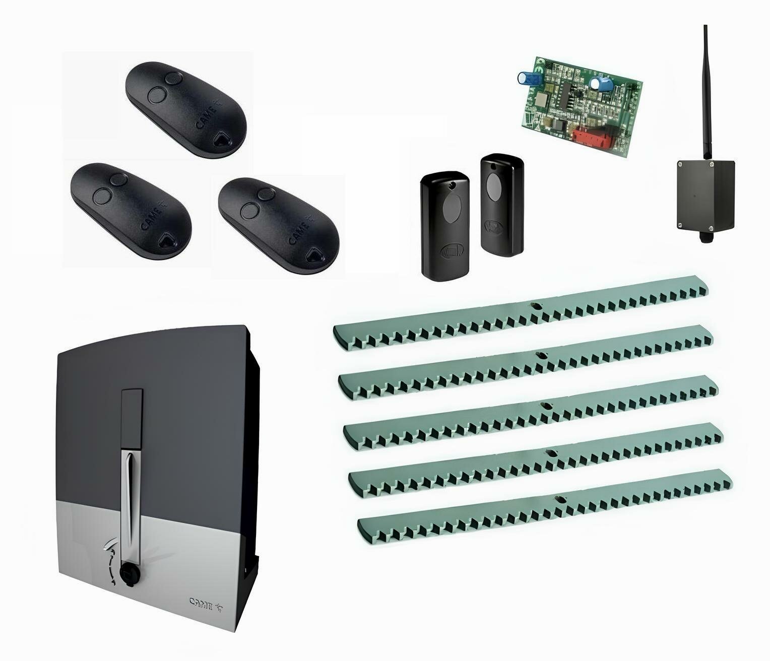 Автоматика для откатных ворот BXL04AGS KIT5-F-BT-Т3, комплект: привод, радиоприемник, 3 пульта, фотоэлементы, 5 реек, Bluetooth-модуль