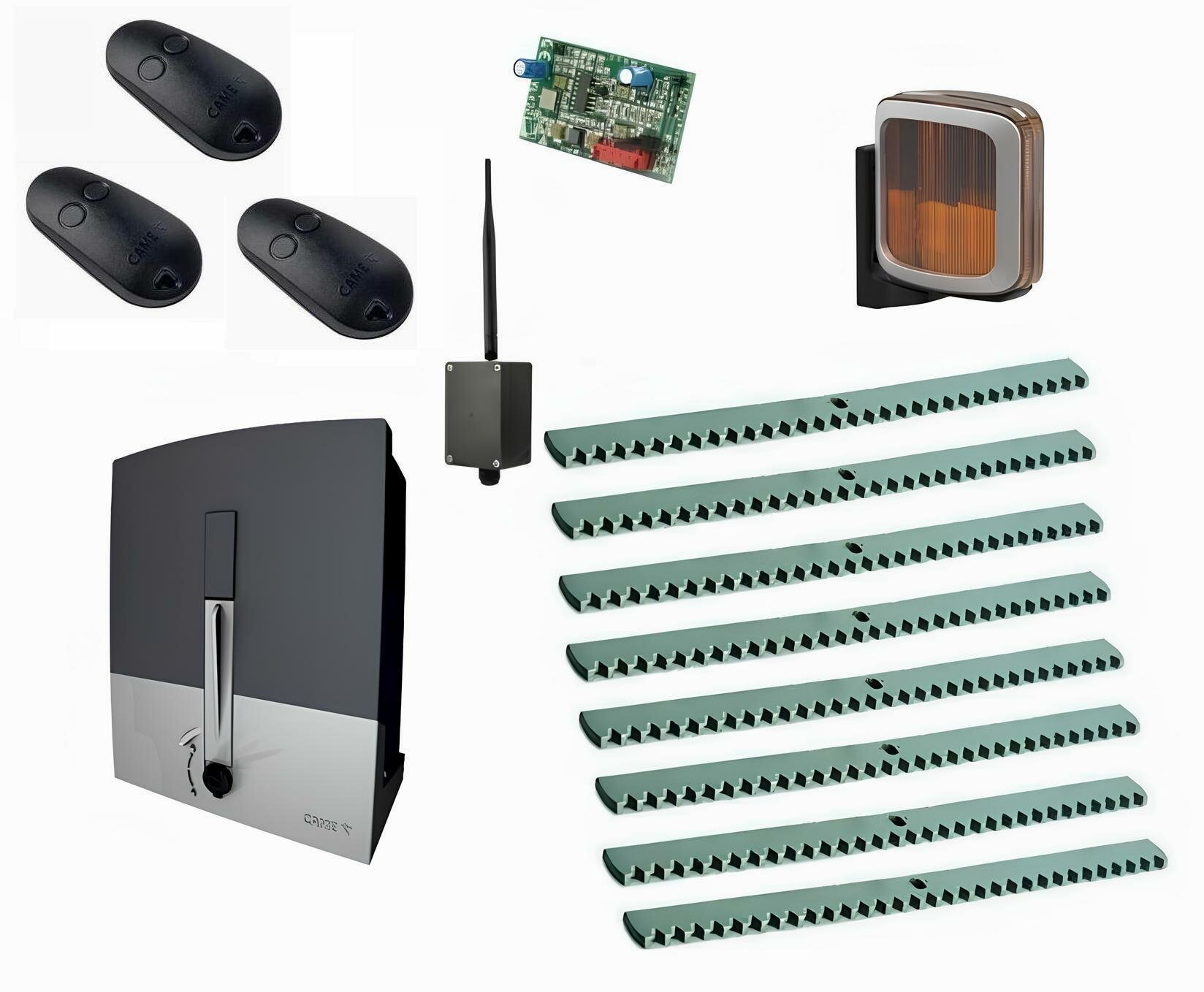 Автоматика для откатных ворот BXL04AGS KIT8-LA-BT-Т3, комплект: привод, радиоприемник, 3 пульта, лампа, 8 реек, Bluetooth-модуль