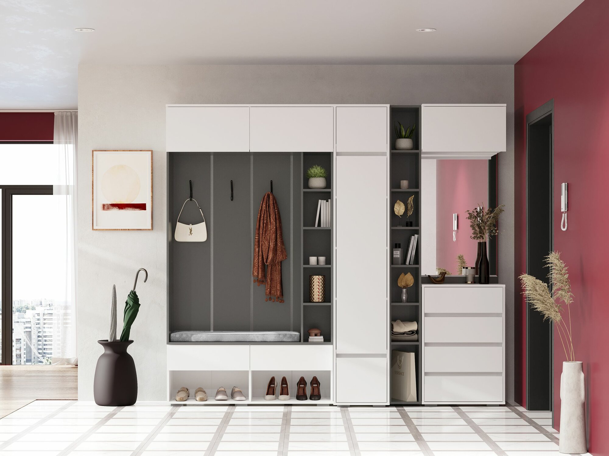 Модульная прихожая комплектация 3 Лайфмебель Роут