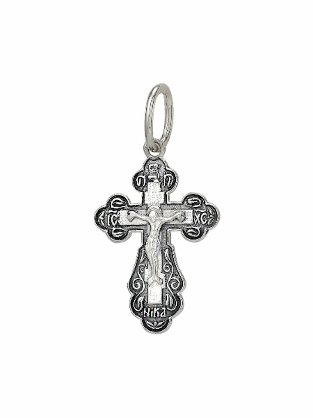 Крестик, серебро, 925 проба, чернение