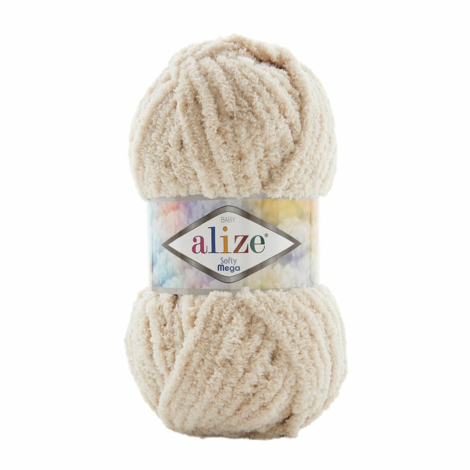Пряжа для вязания Softy Mega Alize 1 моток (70 м, 100 гр), цвет 599 слоновая кость