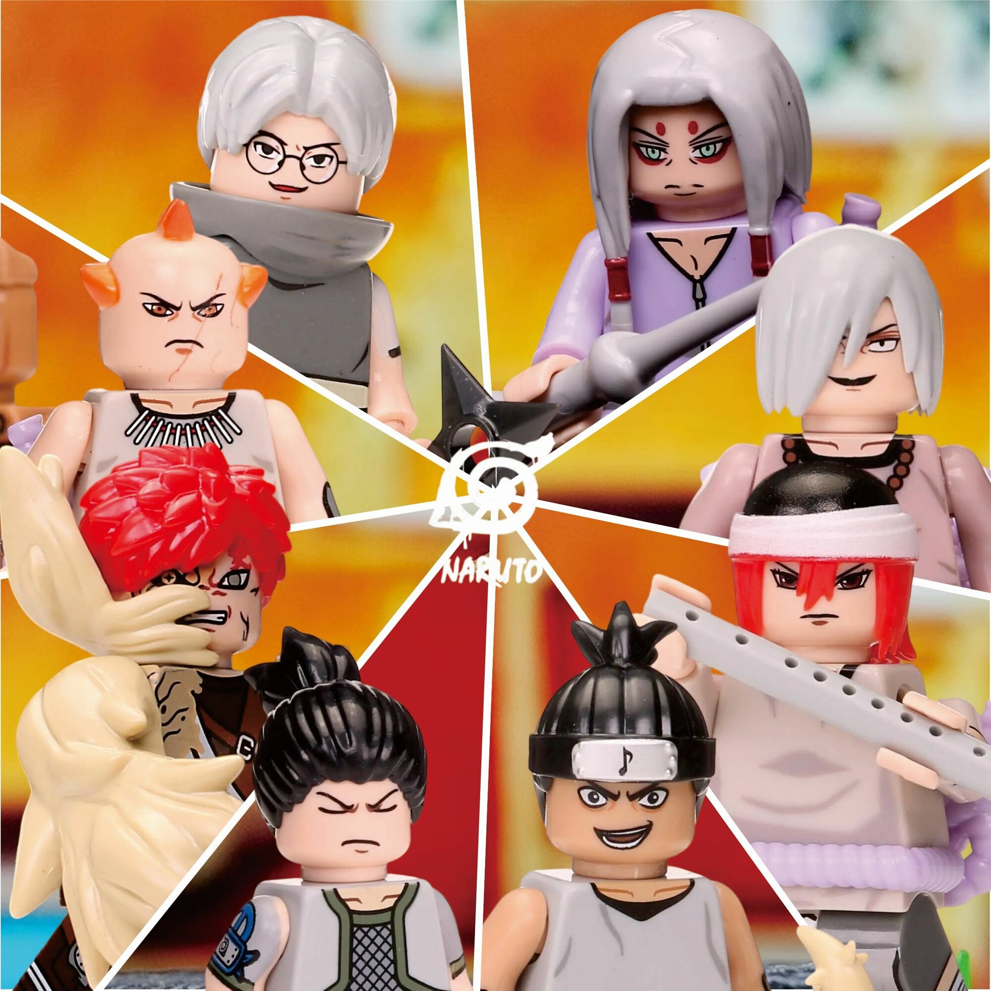 Naruto/Набор игрушки минифигурки аниме Наруто 8 шт/конструктор совместимый с лего/конструктор Наруто