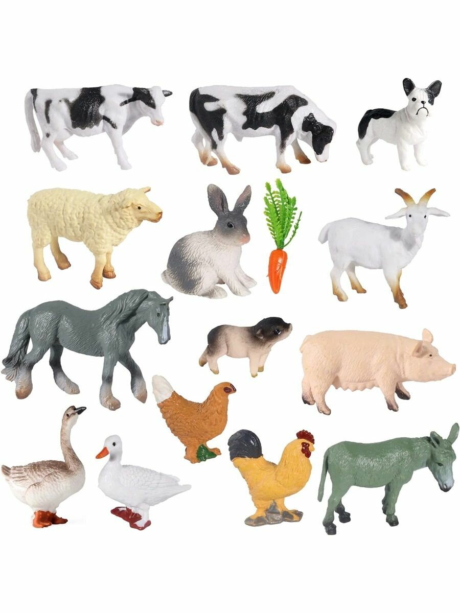 Фигурки домашних животных, 12 шт, детский игровой набор