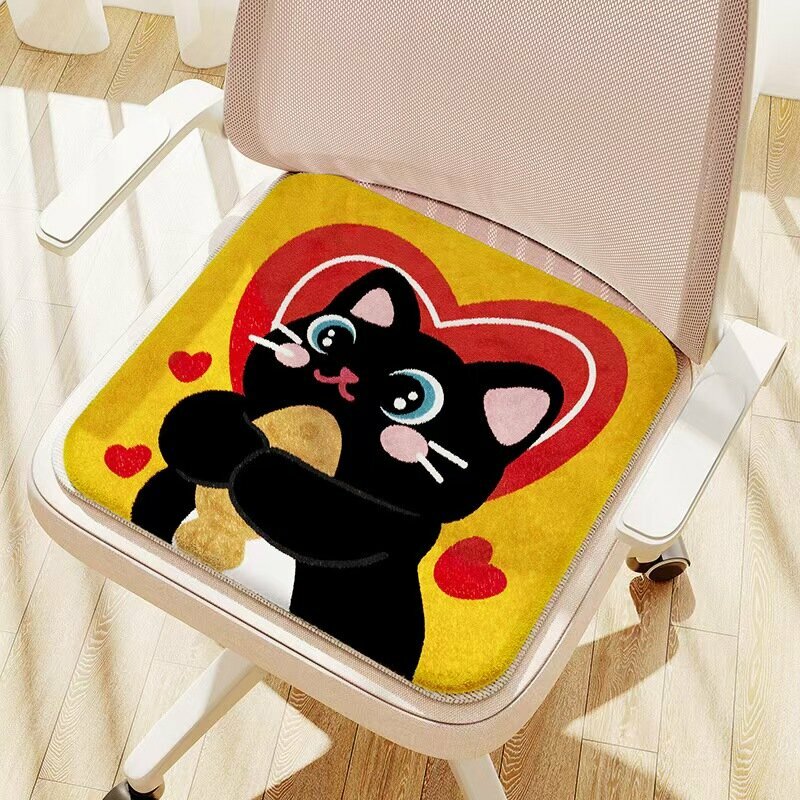 Подушка на стул, нескользящий коврик, зимняя плюшевая подушка на диван, подушка на обеденный стул, 40x40 см