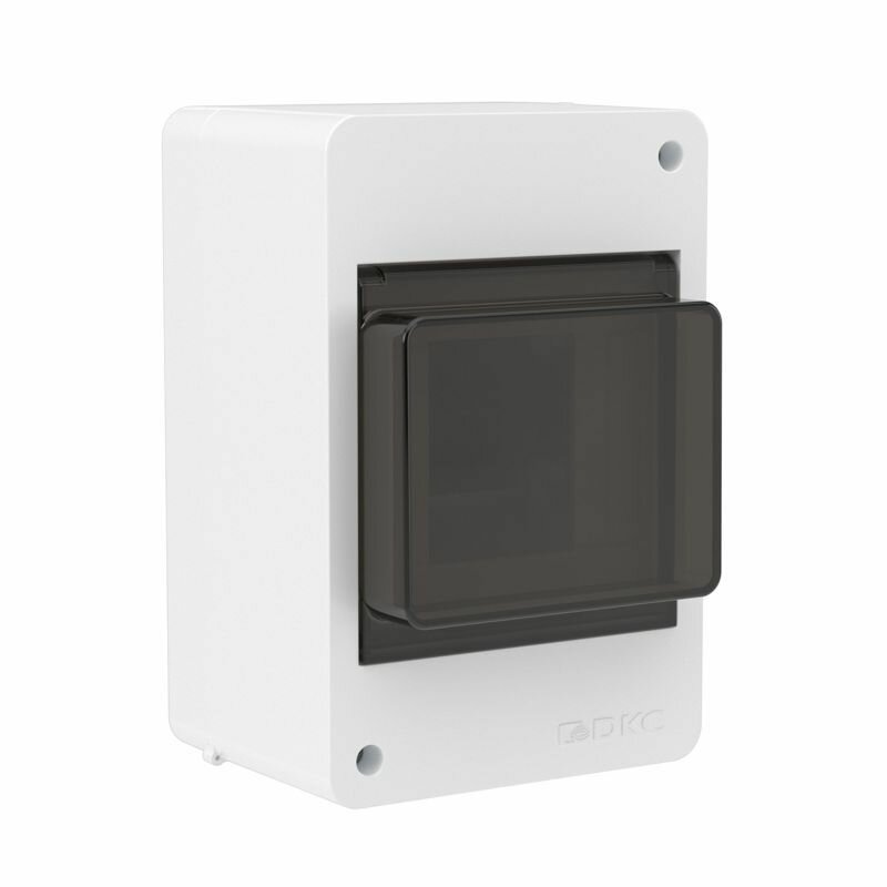 Щиток настенный 4мод. с тонированной дверцей бел. DKC F04W0WD