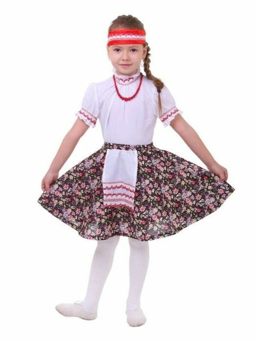 Карнавальная юбка для девочки с фартуком, р-р. 30