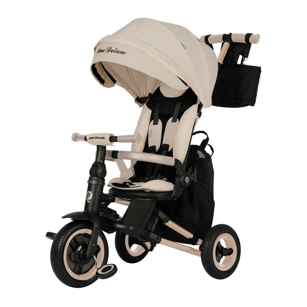 QPlay Nova Deluxe, детский трехколесный велосипед от 10 месяцев до 3-4 лет, цвет Beige Cream (Sam/Matte Beige Cream)