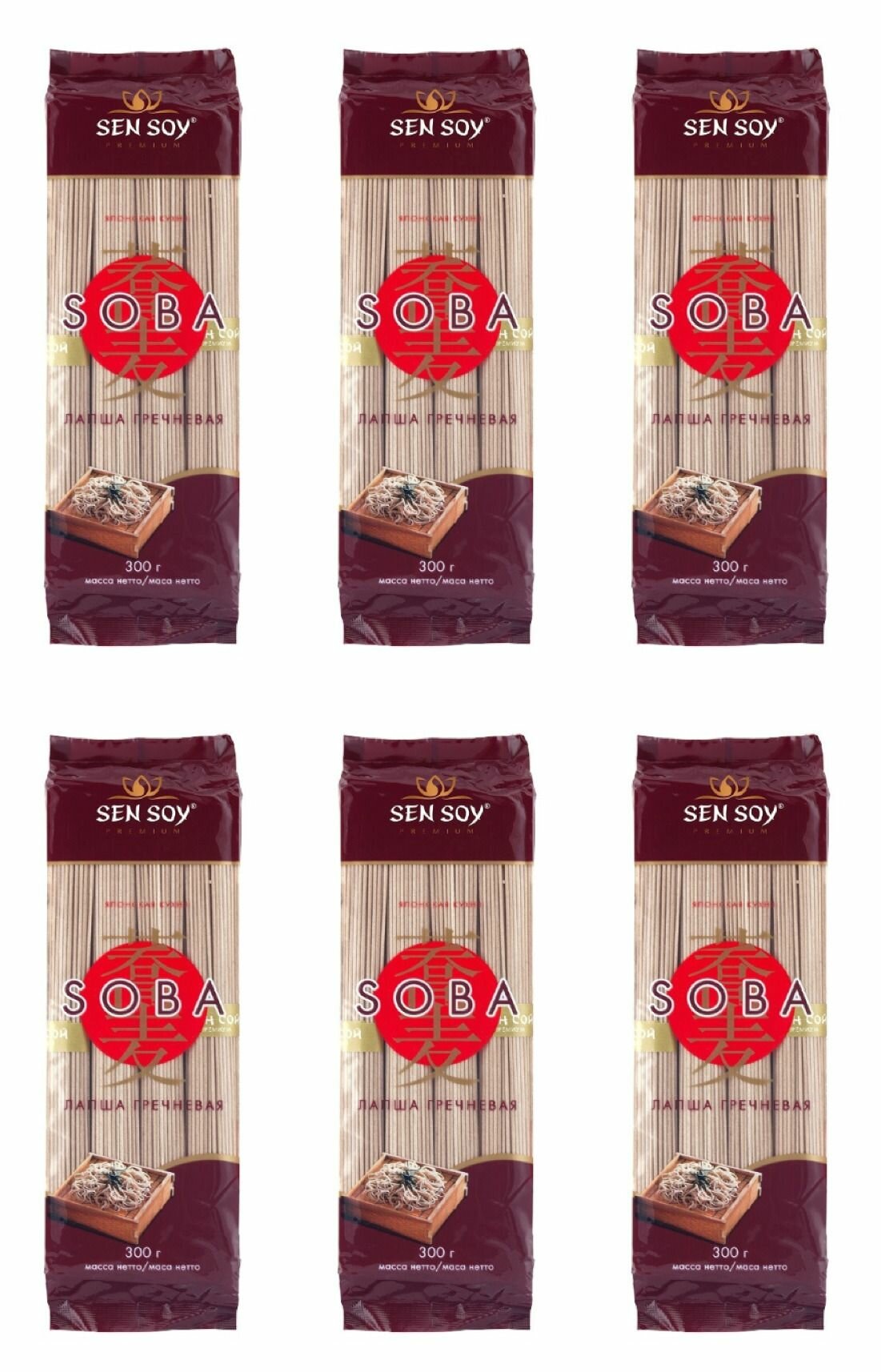 Sen Soy Лапша гречневая Soba, 300 г, 6 шт