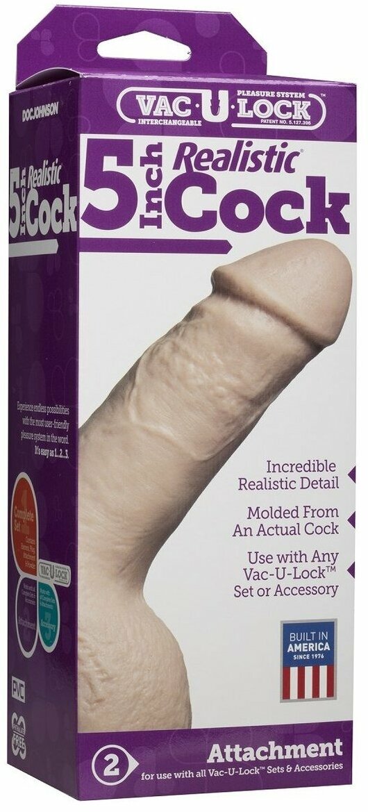 Насадка-реалистик для трусиков Vac-U-Lock 5 Realistic 12,7 см Doc Johnson