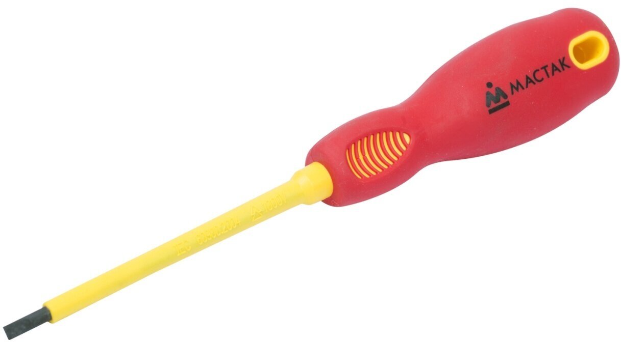 Отвертка шлицевая Slotted 4,0 мм, 100 мм, диэлектрическая, держатель мастак 040-40100EH