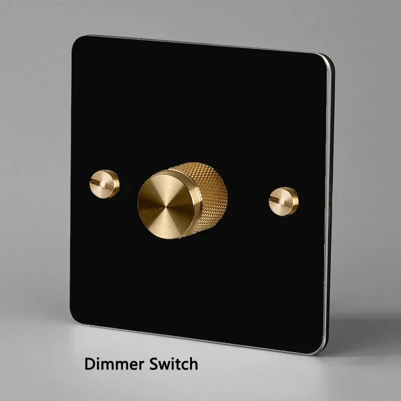 Выключатель диммер Round Lever, черный