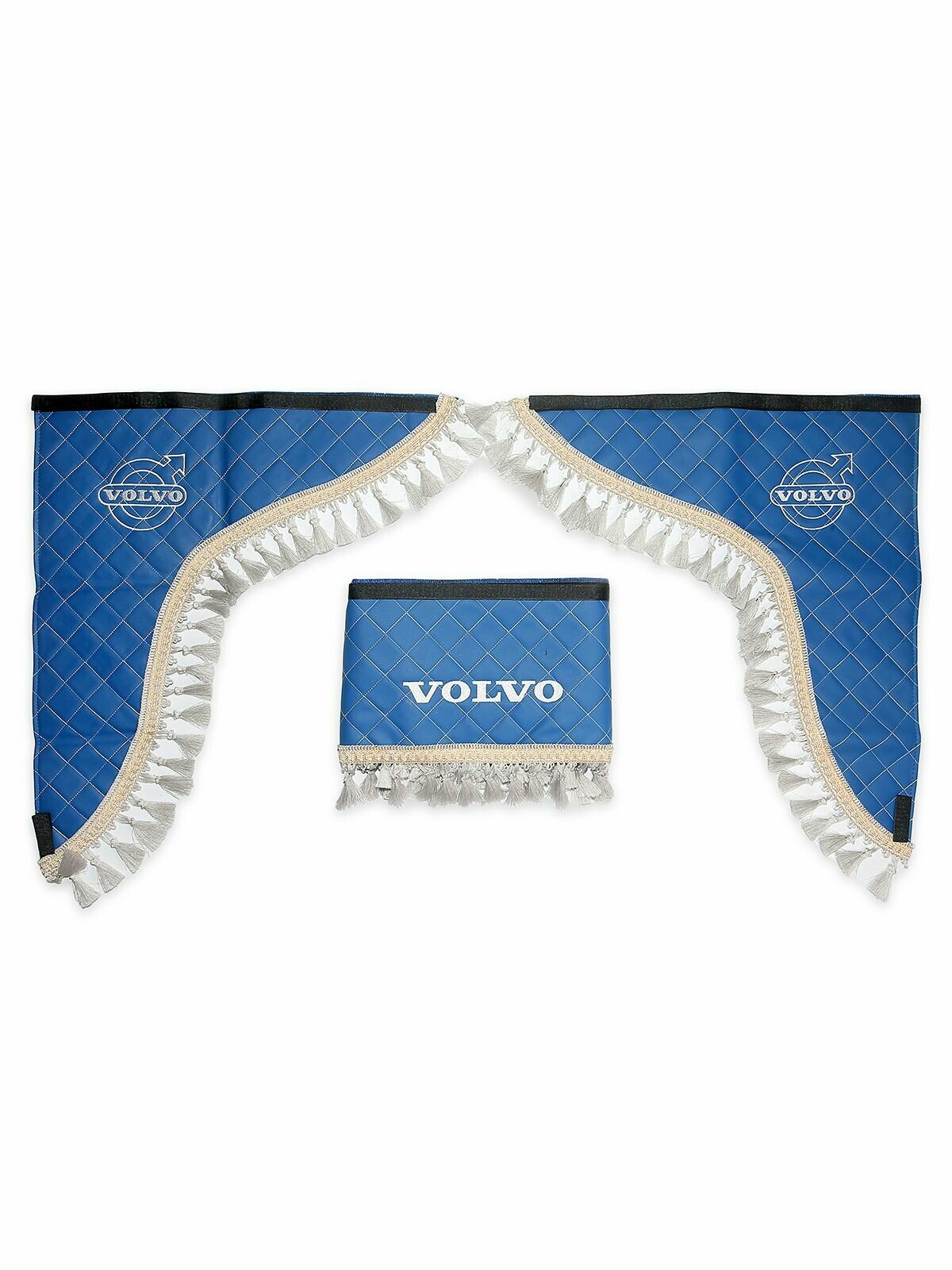 Ламбрекены. (Лобовое и боковые). Для автомобиля VOLVO. Экокожа. Синие. Сделано в России. (25772)