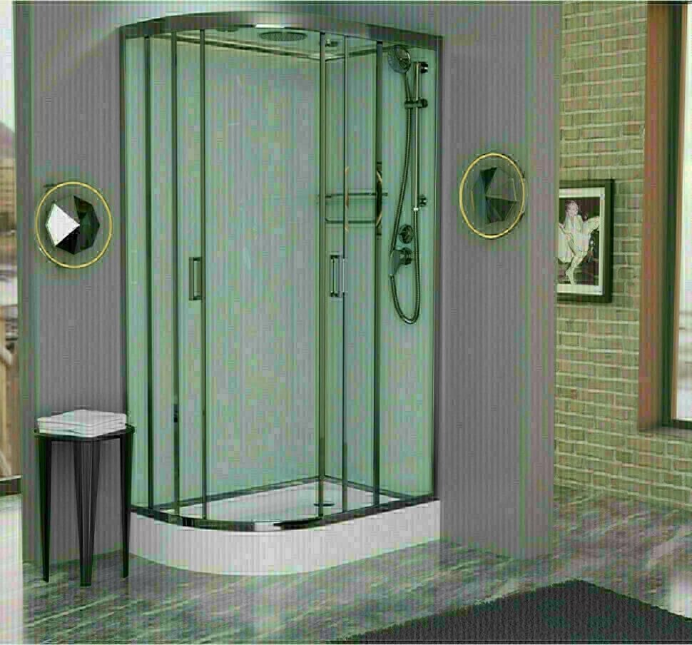 Душевая кабина Frank 173009, угловая, с раздвижными дверями, профиль из алюминия