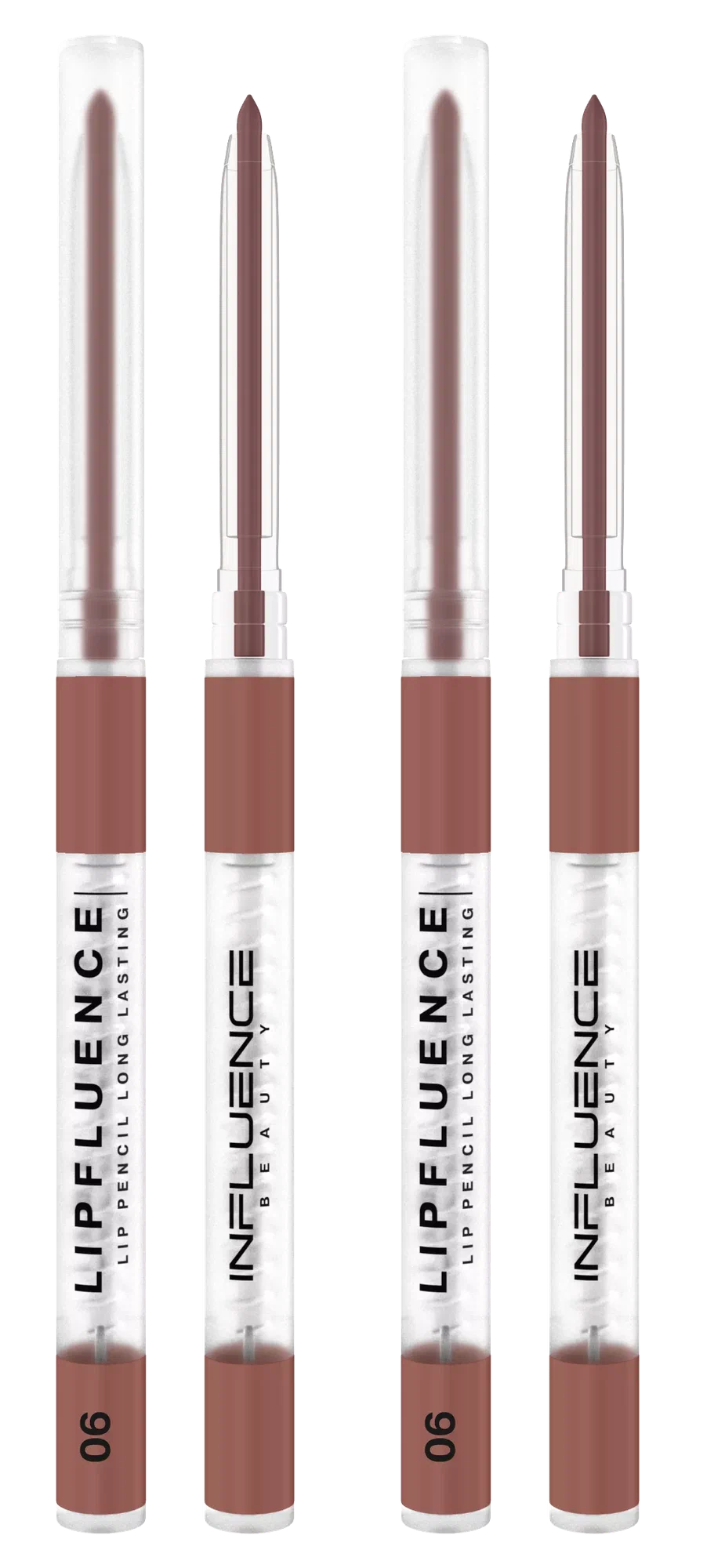 Карандаш для губ автоматический гелевый стойкий Influence Beauty Lipfluence т.06 2 шт