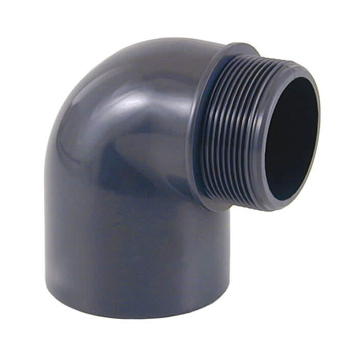 Уголок ПВХ 90 град. переходной на нар. резьбу 50 мм x 1 1/2" (Cepex)