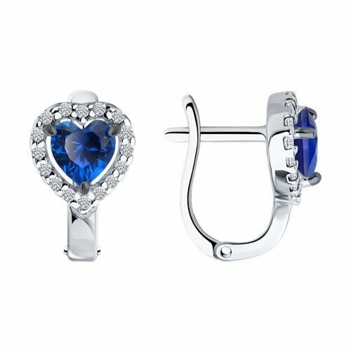 Серьги, серебро, 925 проба, родирование, фианит