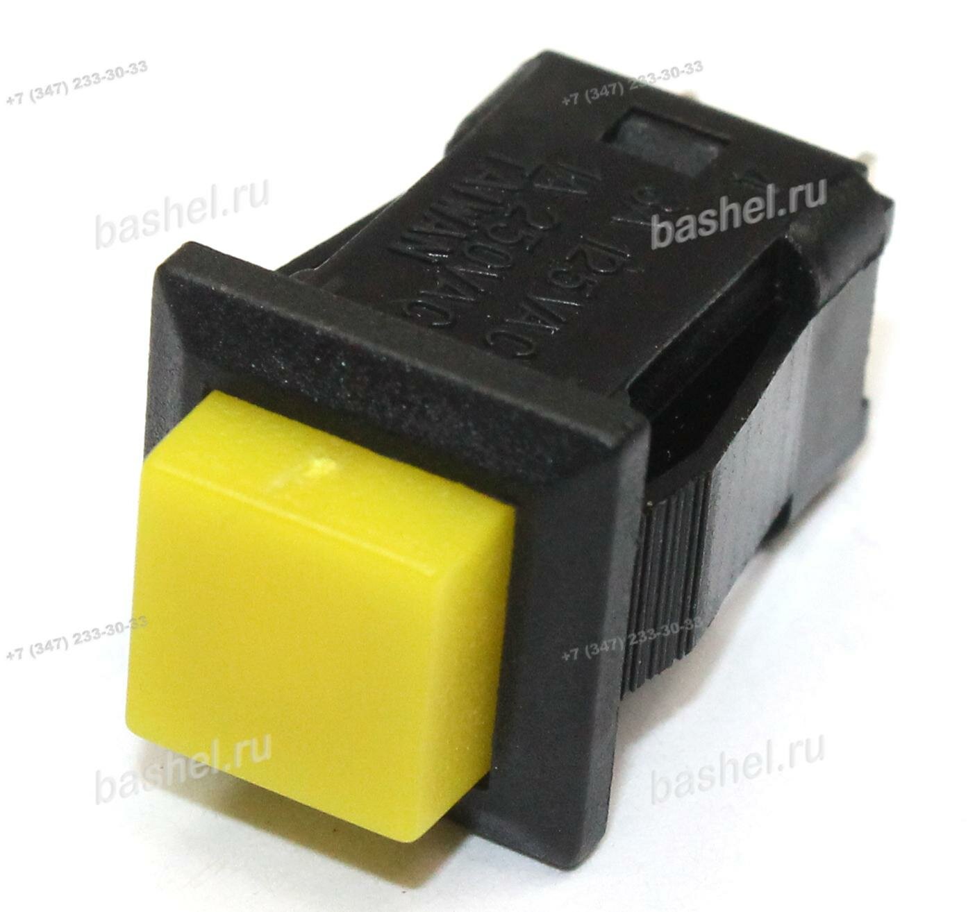 Кнопка PBS-15B квадр, б/ф, жёлтая