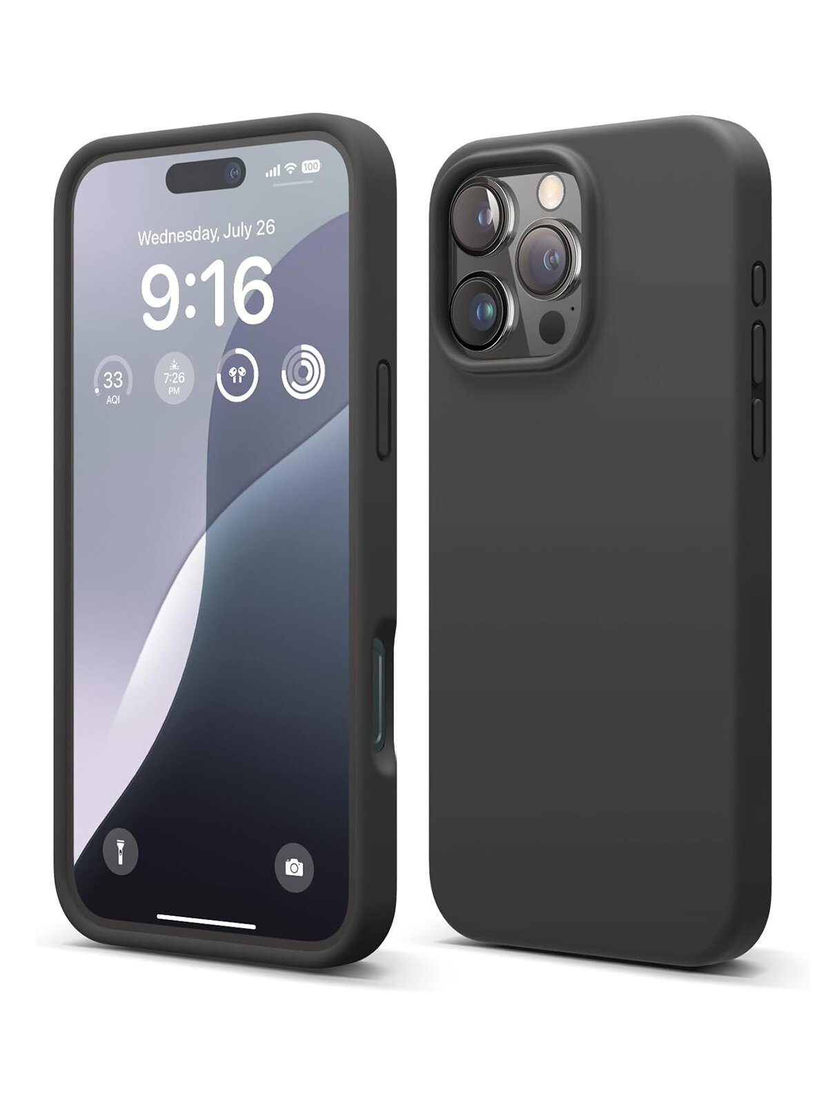 Elago для iPhone 16 Pro Max чехол Soft silicone (Liquid) Black