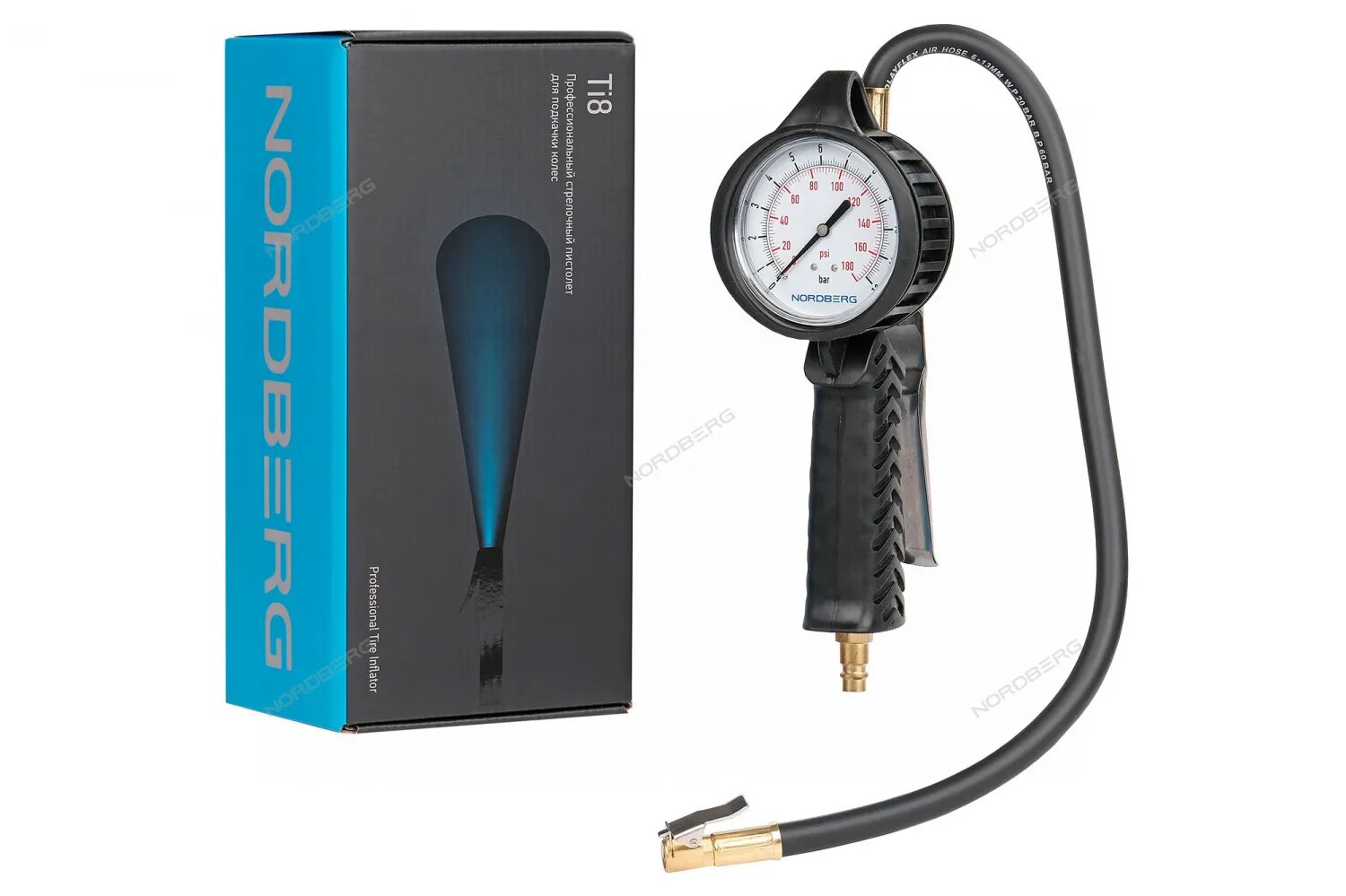 Ti8 Пистолет для подкачки шин, для легковых авто Ti8, Манометр для колёс