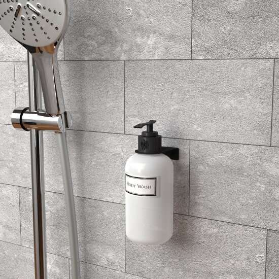 Держатель дозатора Embodiment для жидкого мыла и шампуней, настенный, черный