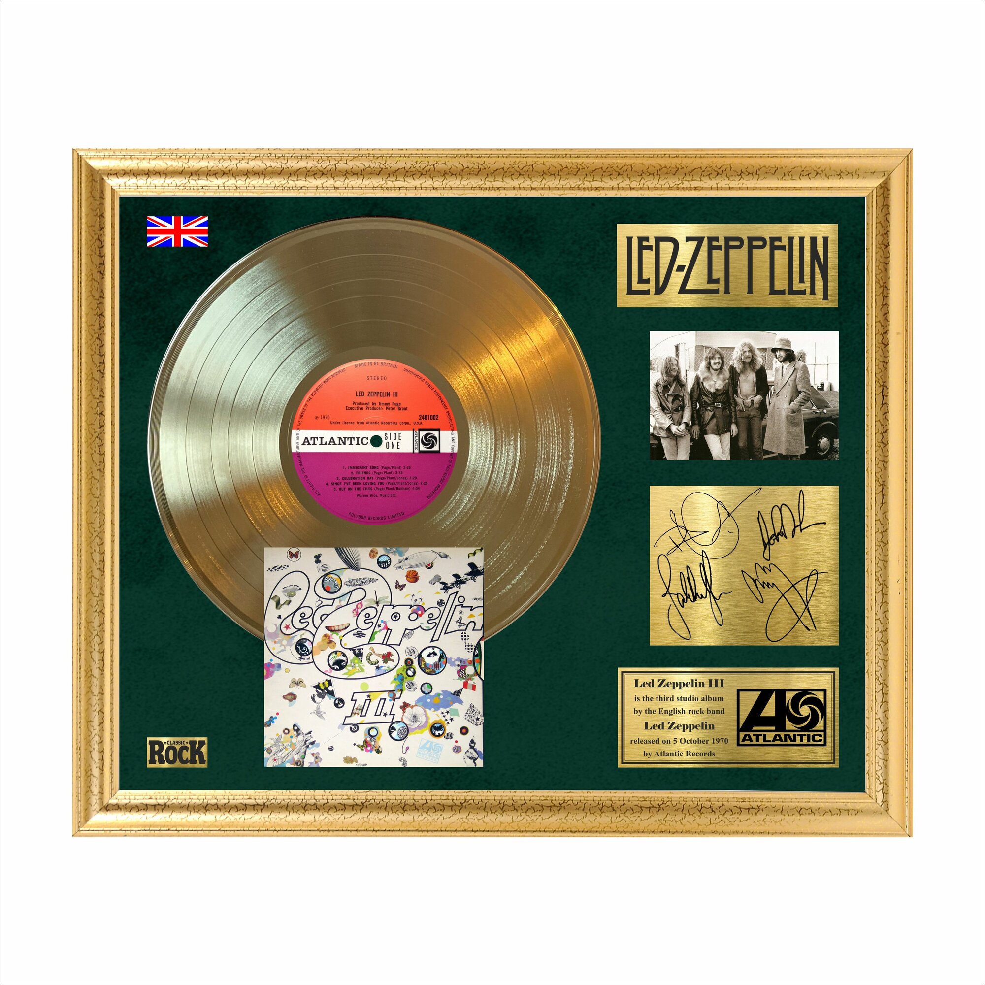 Золотая виниловая пластинка Led Zeppelin