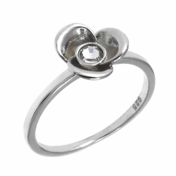 Кольцо тонкое, серебро, 925 проба, фианит