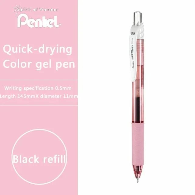 12 шт, японская быстросохнущая нейтральная игольная ручка Pentel BLN-105, 0,5 мм