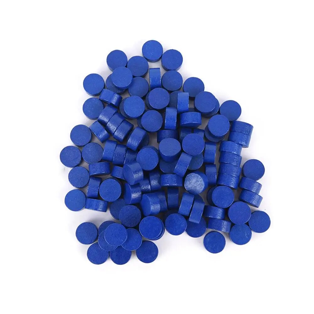 Деревянные жетоны для настольных игр 100 шт. Синий, Blue