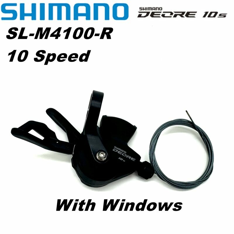 Шифтер Shimano Deore SL-M4100 R, правый 10 скор. на хомут, с индикатором, трос 2050 мм