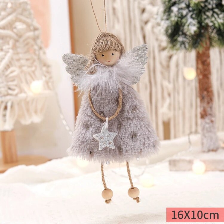 Плюшевая кукла-ангел Рождественское украшение 21-006-grey