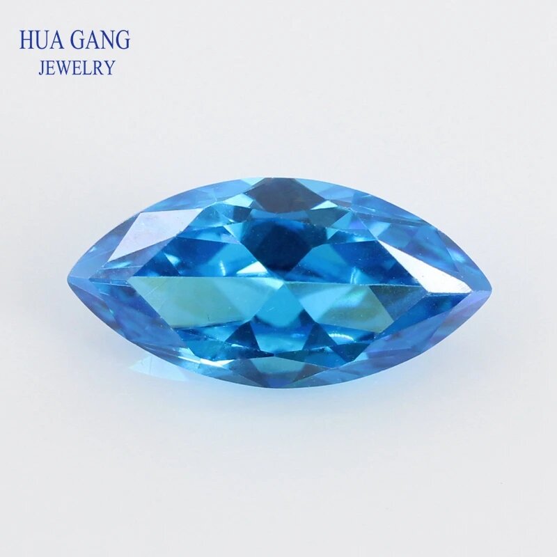 Бусины из кубического циркония Excellent Heart, маркiза, multicolor Синий, 2X4mm (20pcs), Aqua blue